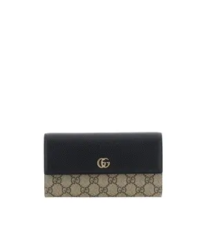 Gucci Bi-color Gg Marmont Continental Wallet - Black