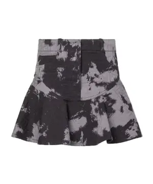 Fendi Ff Animalier Jacquard Denim Mini Skirt - Black