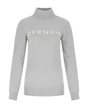 Givenchy High Neck Logo Sweater - Gray