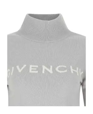 Givenchy High Neck Logo Sweater - Gray