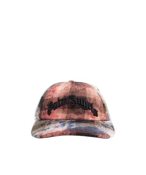 Palm Angels Check Print Baseball Cap - Red