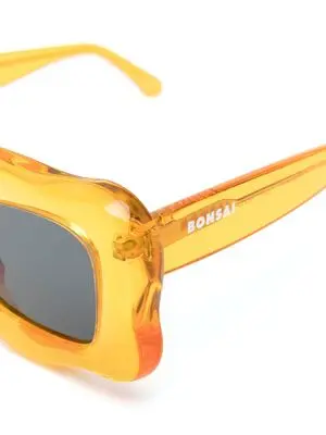 BONSAI Oversized Curved-frame Sunglasses - Yellow