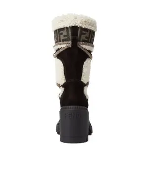 Fendi Apres Chic Shearling Lace-up Boots