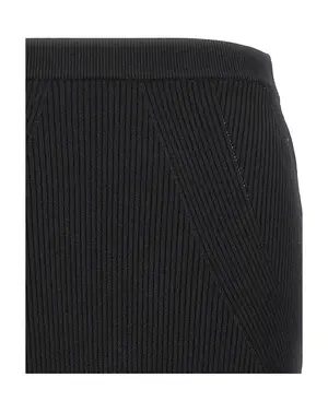 Alexander McQueen Rib-knit High-waisted Midi Skirt