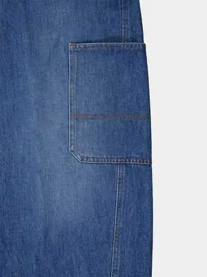 Givenchy Cropped Utility Denim Jeans - Medium Blue