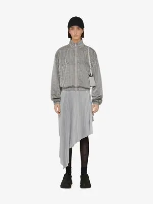 Givenchy Asymmetrical Pleated Skirt With 4g Logo Belt - Cloud Gray