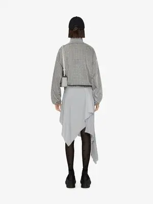Givenchy Asymmetrical Pleated Skirt With 4g Logo Belt - Cloud Gray