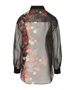 Khaite Floral Printed Long Sleeve Shirt