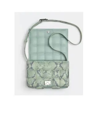 Bottega Veneta Padded Cassette Printed Crossbody Bag - Gray