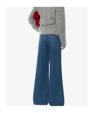 Alberta Ferretti High Waist Wide Leg Jeans