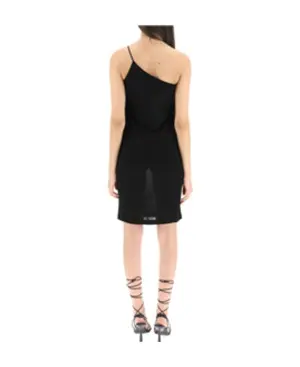 Dsquared2 One Shoulder Mini Dress - Black