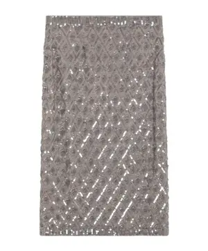P.a.r.o.s.h Sequined Midi Skirt - Grey