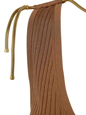 Elisabetta Franchi Embellished Openwork Knitted Midi Dress