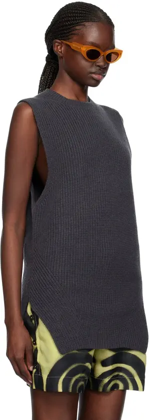 Nanushka Sleeveless Ribbed Wool Blend Jumper