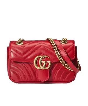 Gucci Matelassé Mini Shoulder Bag - Red
