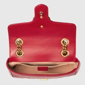 Gucci Gg Marmont Matelassé Mini Shoulder Bag - Red