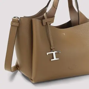 TOD'S Logo Detailed Tote Bag - Brown