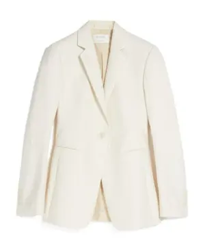 Sportmax Single-button Suit Jacket With Wrinkled Effect - White