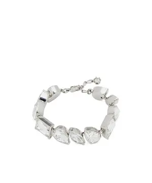 Alexander McQueen Crystal Embellished Cocktail Bracelet - Silver/clear