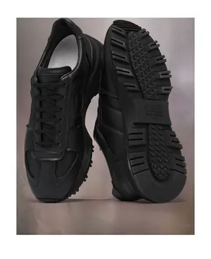 MAISON MARGIELA 50-50 Lace-up Calfskin Sneakers - Black