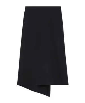 Victoria Beckham Asymmetrical Midi Skirt - Black