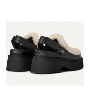 UGG 51mm Esmee Fur Trim Mules - Black