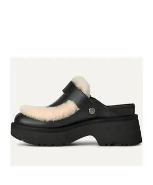 UGG 51mm Esmee Fur Trim Mules - Black