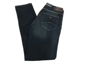 Emporio Armani Slim Fit Logo Detail Jeans - Black