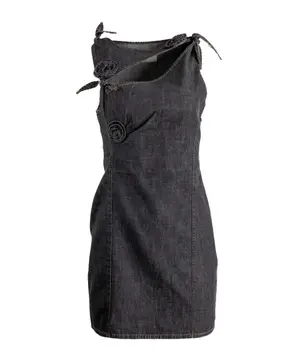 Coperni Floral Appliqué Tie Dress - Gray