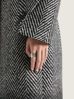 Givenchy Paris 1952 Logo Engraved Tape Ring - Silver