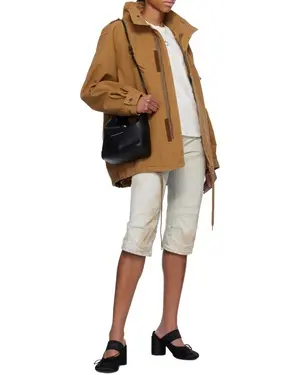 MAISON MARGIELA Cotton Zip-up Jacket With Drawstring Hem - Brown