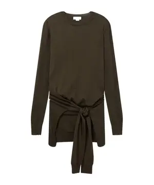 Stella McCartney Tie-front Crewneck Jumper - Olive