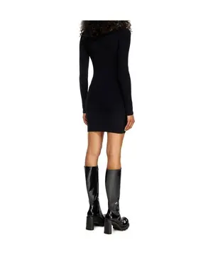 DIESEL® M-vera Off-the-shoulder Ribbed-knit Dress - Black