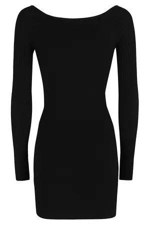 DIESEL® M-vera Off-the-shoulder Ribbed-knit Dress - Black