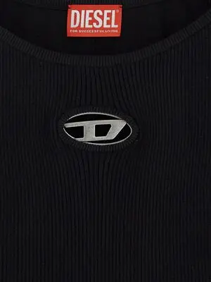 DIESEL® M-vera Off-the-shoulder Ribbed-knit Dress - Black
