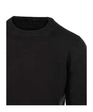 ROBERTO COLLINA Round Neck Long Sleeve Sweater - Black