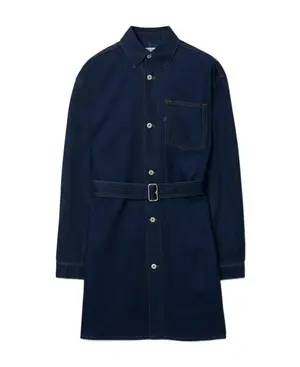 Burberry Belted Buttoned Denim Shirt Dress