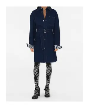 Burberry Belted Buttoned Denim Shirt Dress