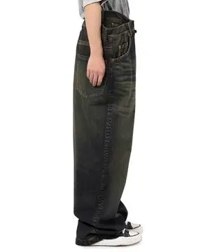 Mihara Yasuhiro Layered Wide Leg Jeans