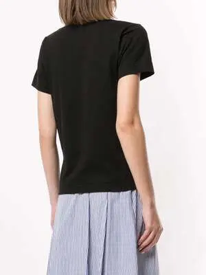 Play Comme Des Garcon Heart Embroidered Cotton T-shirt - Black