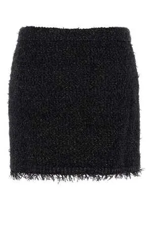 Gucci Tweed Mini Skirt With Double G Buckle Detail