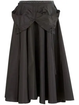 MAISON MARGIELA High Waist Pleated A-line Skirt With Raw Edge Hem