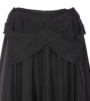 MAISON MARGIELA High Waist Pleated A-line Skirt With Raw Edge Hem