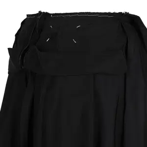 MAISON MARGIELA High Waist Pleated A-line Skirt With Raw Edge Hem