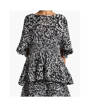 Khaite Mathilde Bubble-sleeve Peplum Top
