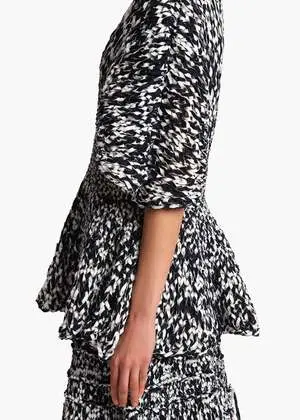 Khaite Mathilde Bubble-sleeve Peplum Top