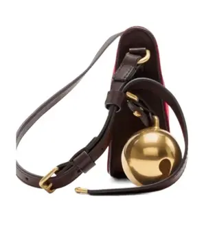 Burberry Mini Shield Check-pattern Bell-charm Shoulder Bag - Raspberry Red