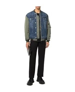Alexander McQueen Hybrid Denim Bomber Jacket