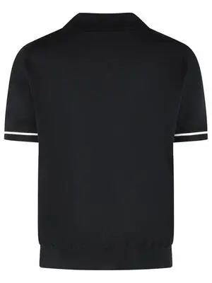 TOM FORD Short-sleeved Knitted Polo Shirt - Black