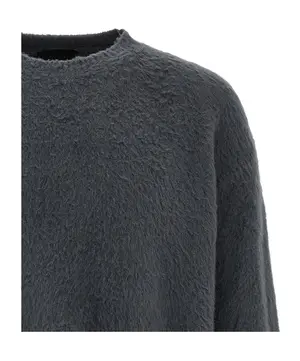 ROBERTO COLLINA Shearling-effect Oversized Knitwear - Black